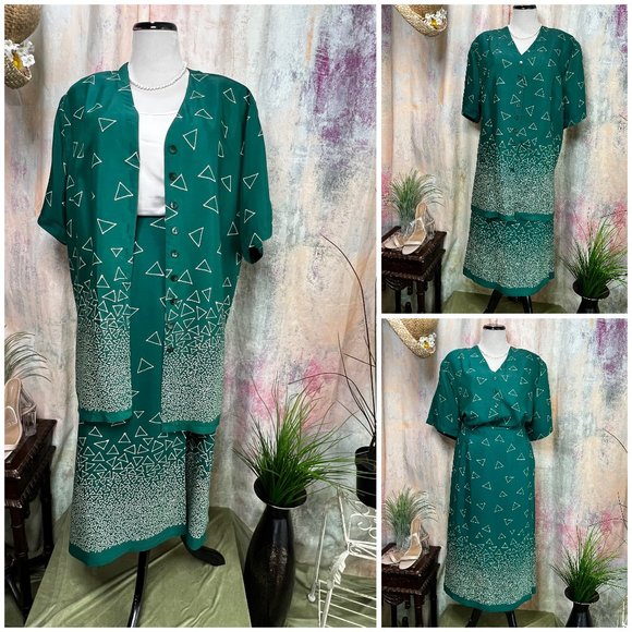 Thea Plus 42 | Skirts | Vtg Thea Plus 42 9s Viscose Skirt Set One Set ...